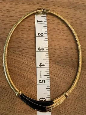Vendome | Jewelry | Vendome Signed Collar Necklace Gold Tone With Black ...